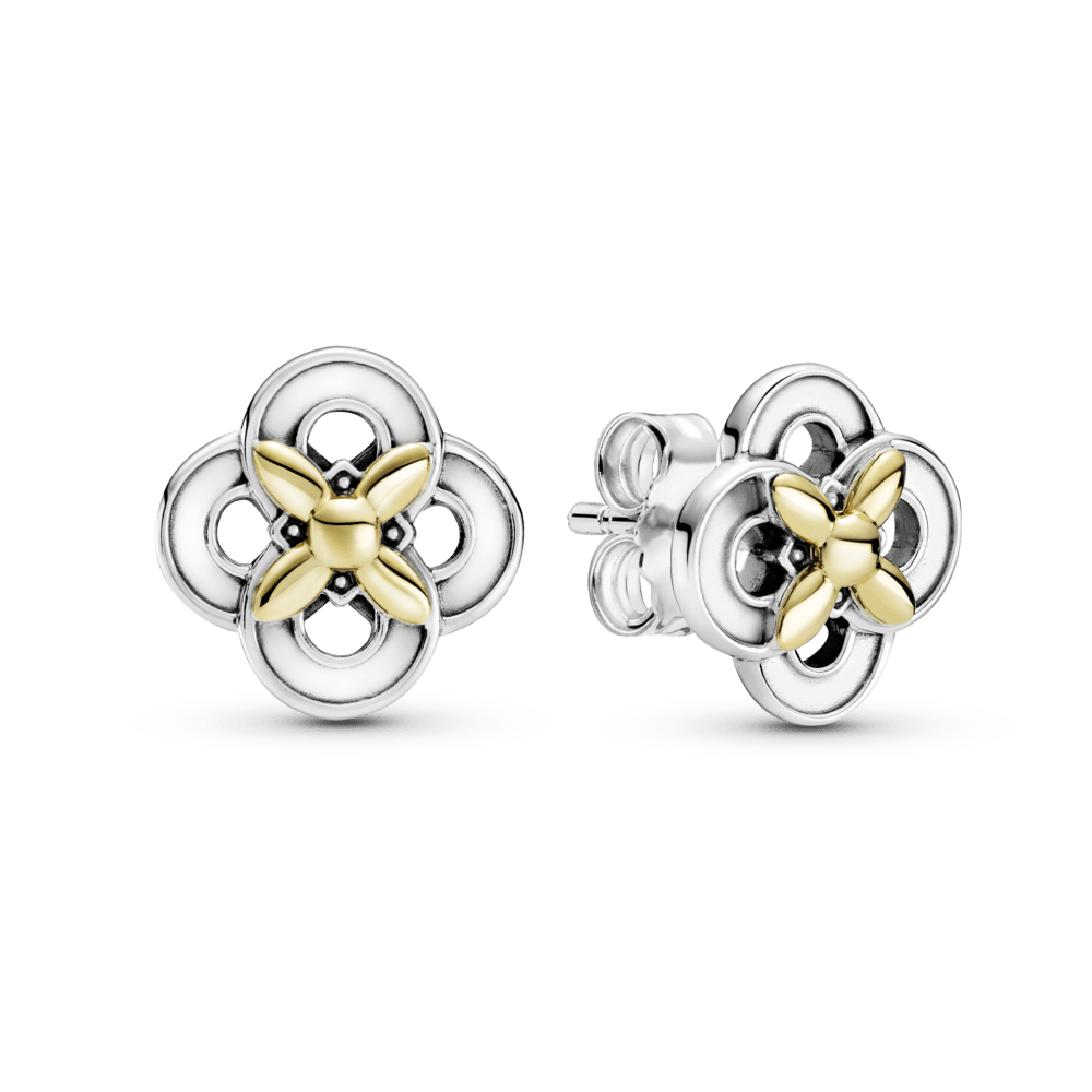 Dviejų atspalvių įveriami gėlių auskarai – Pandora Lietuva